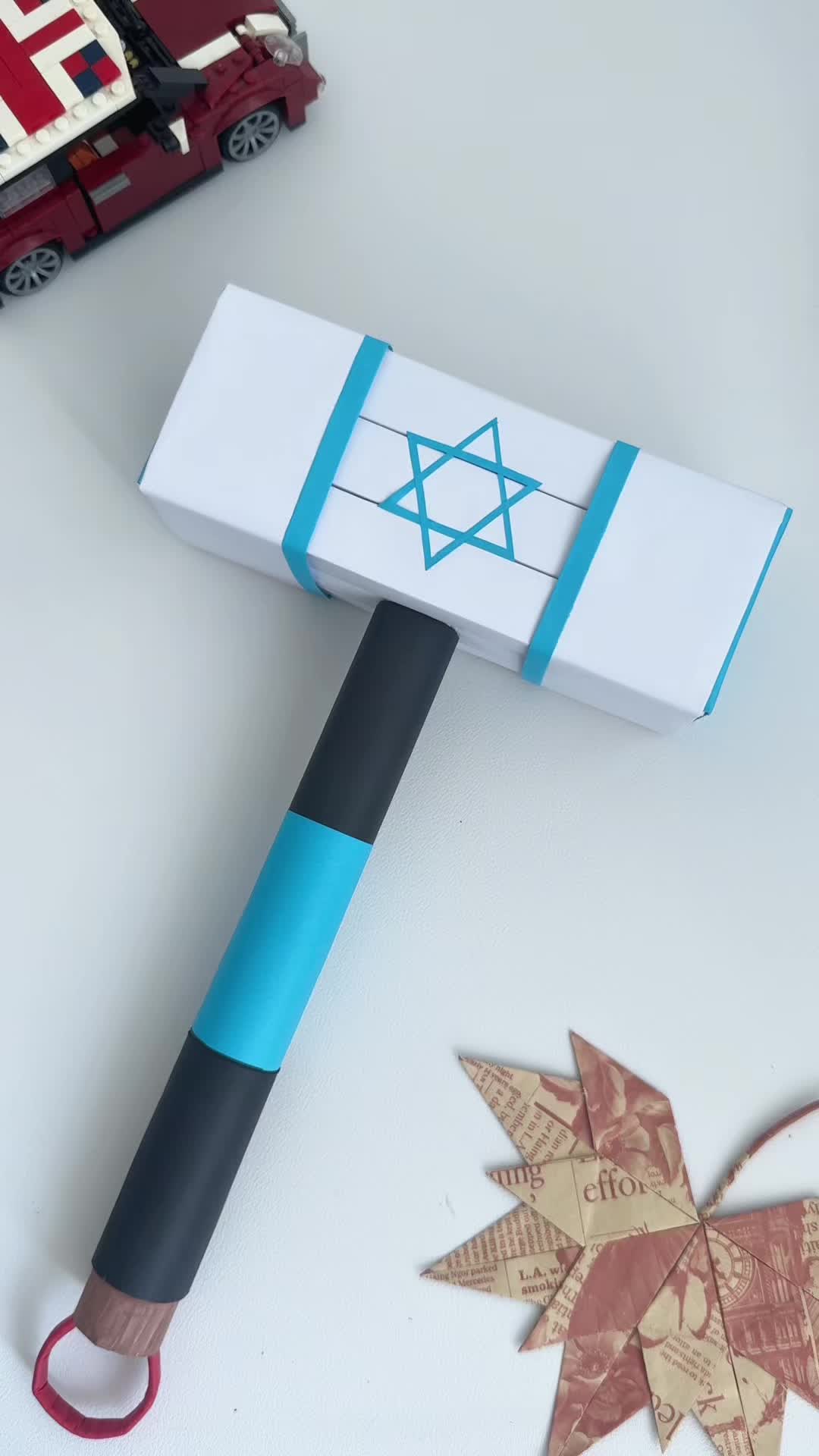 教你用纸张做迷你世界中的创造锤 #手工制作 #手工diy #折纸教程 #...