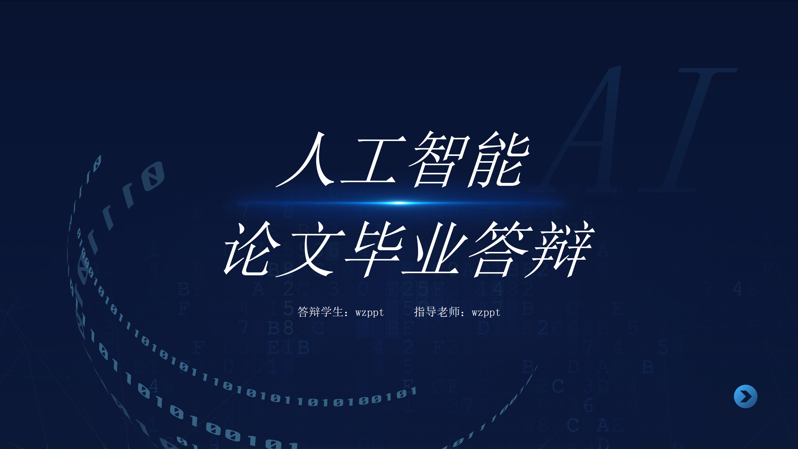 人工智能毕业答辩ppt模板,PPT文件:wzppt(加个点)com