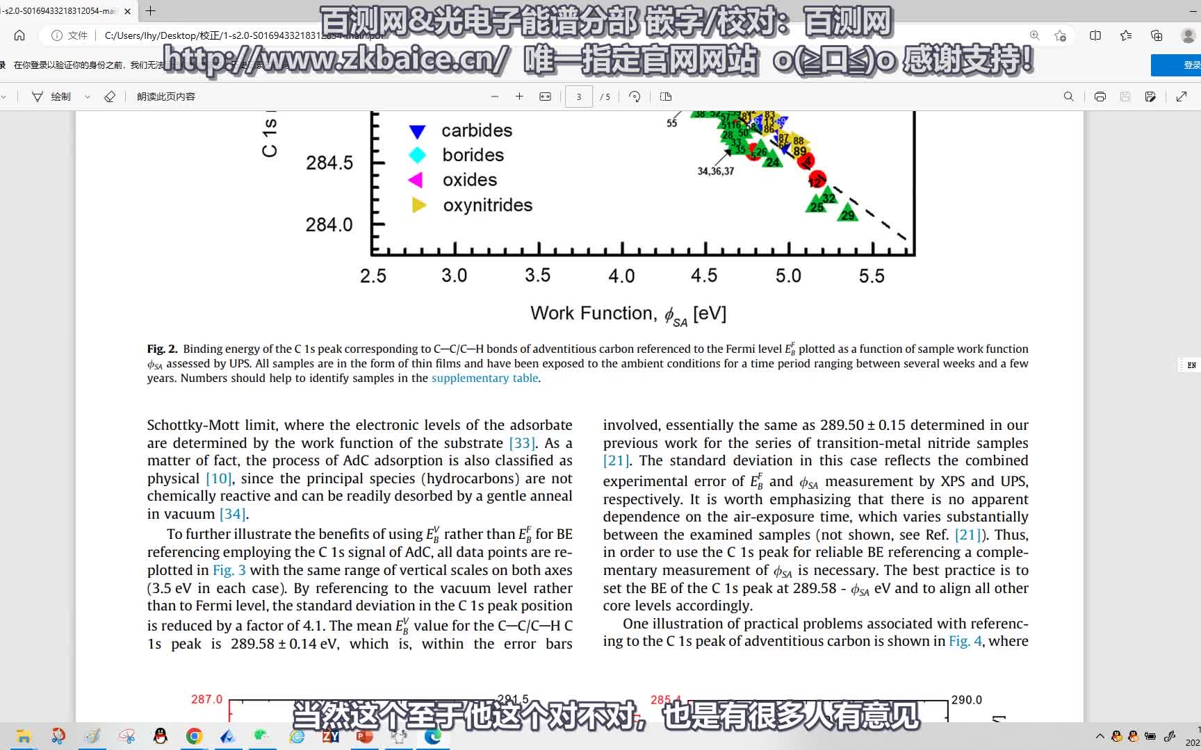 Avantage其他校准方法(功函数?费米?)光电子能谱分部&百测网 ...