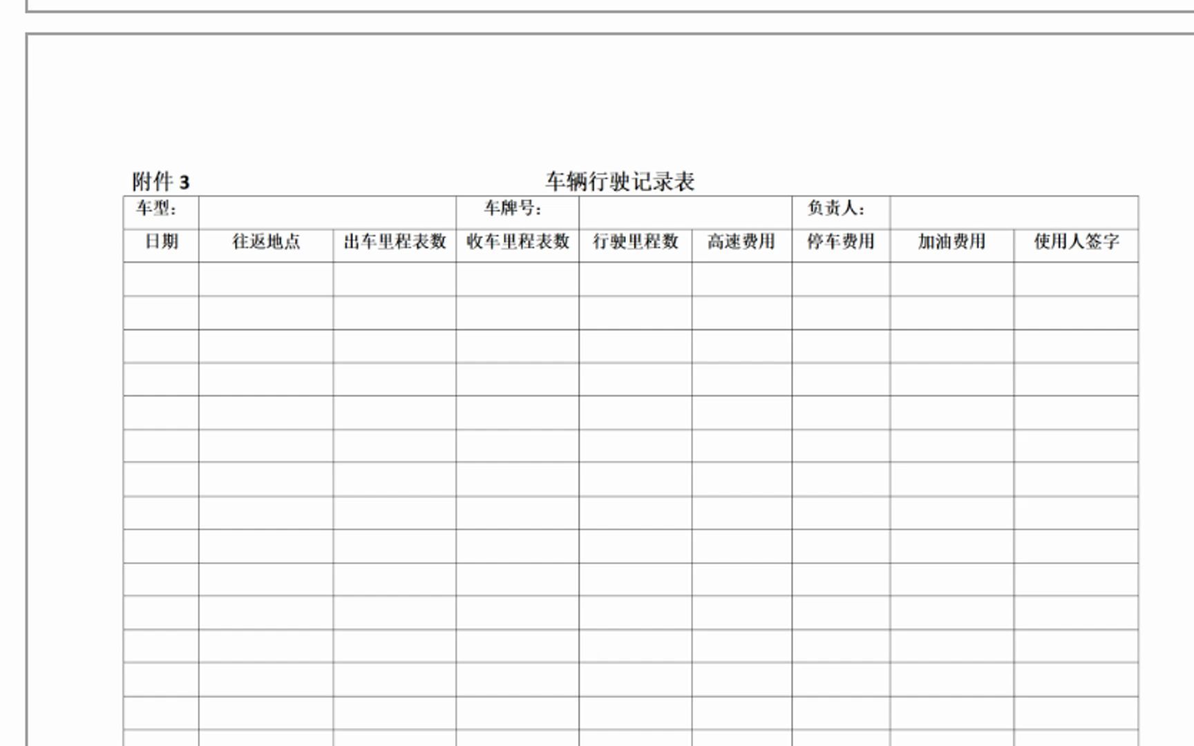 公司车辆管理制度(内含车辆使用申请单、车辆调派单、车辆行驶记录...