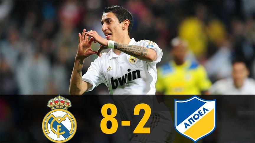 2012年皇家马德里5-2希腊人竞技,C罗任意球破门,卡卡打进世界波