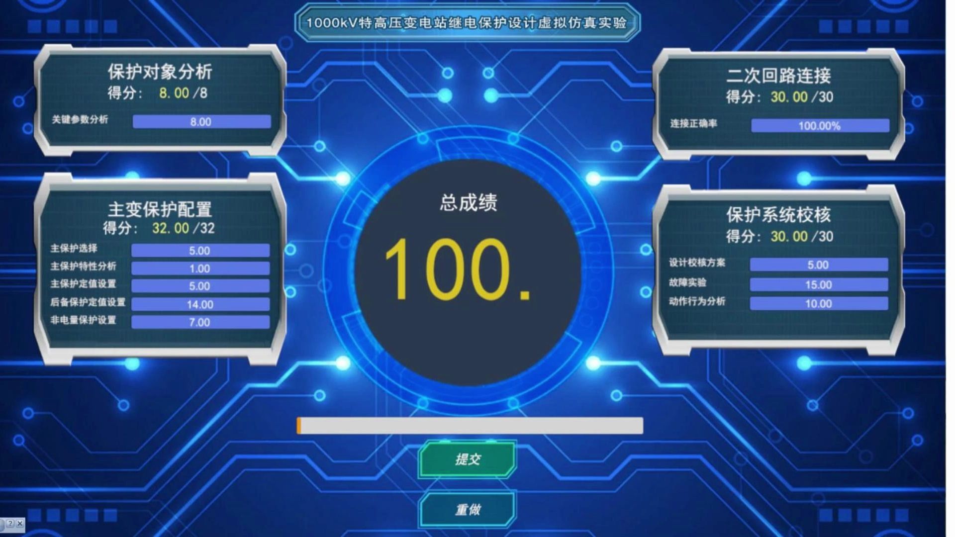 1000kV特高压变电站继电保护设计虚拟仿真实验(冲高分)