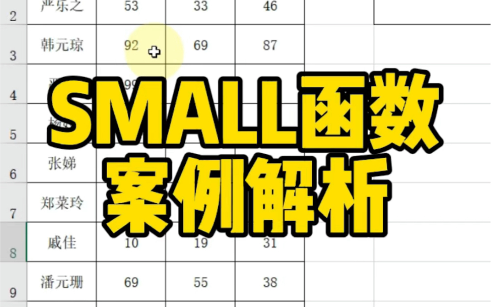 SMALL函数案例解析