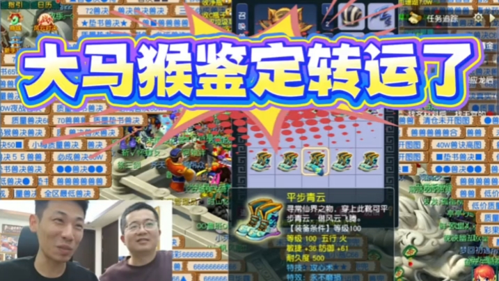 大马猴今天的鉴定赚翻翻了,各种大特技_梦幻西游