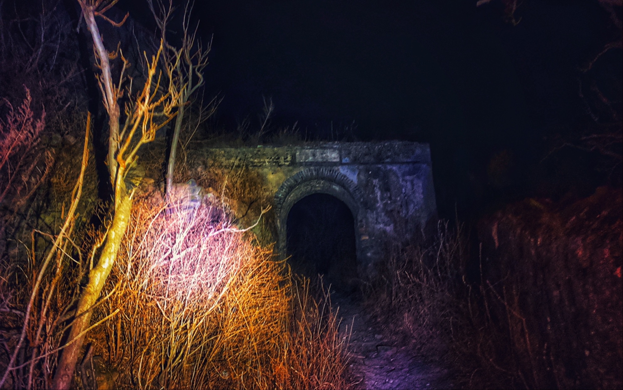 夜探荒废无人村,发现诡异红色飘带,还供奉着一堆馒头。