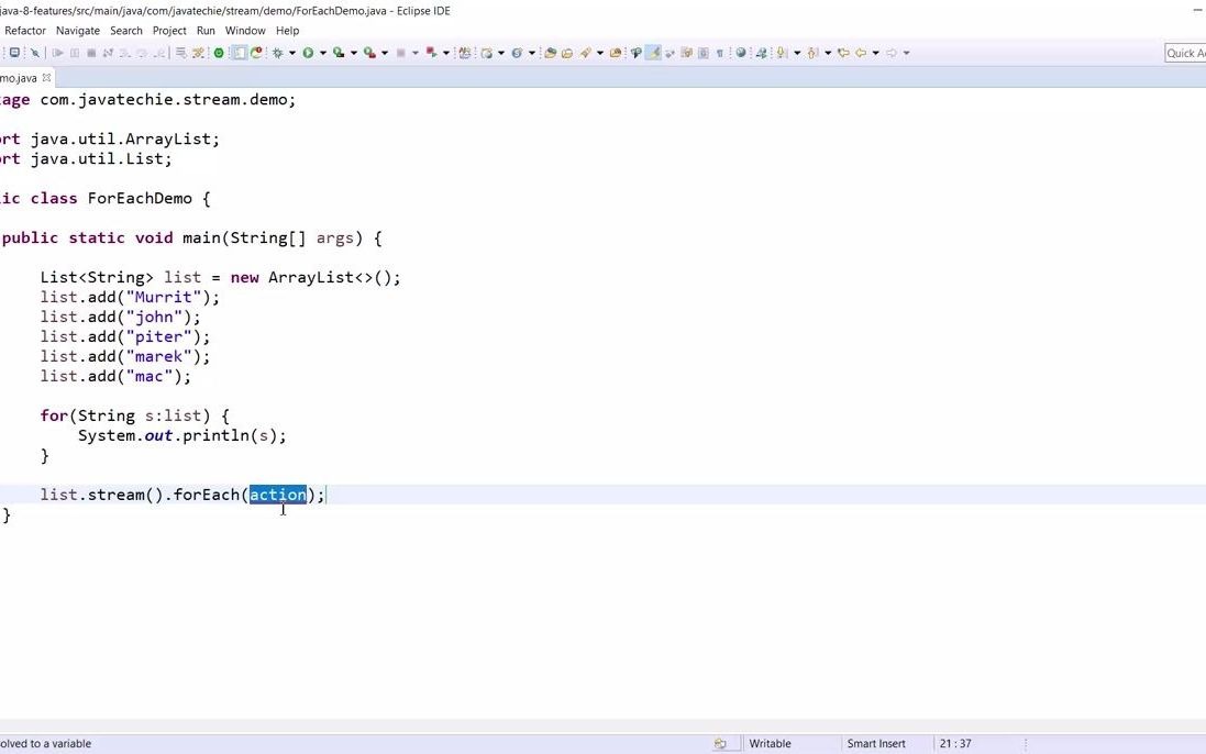 Java 8 Stream API _ forEach & filter Method example _ Java Techie