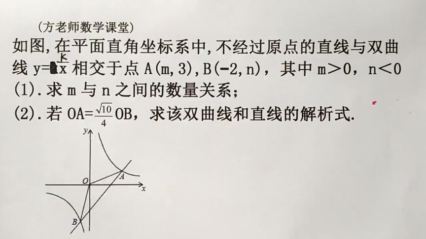 九年级数学:怎么求反比例函数和一次函数的解析式?经典考试题型