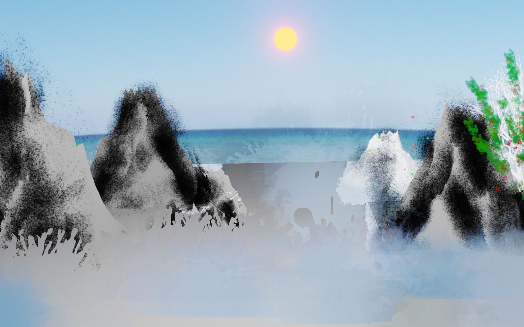 Blender 中文教程:水墨画笔山水教程---油墨画教程