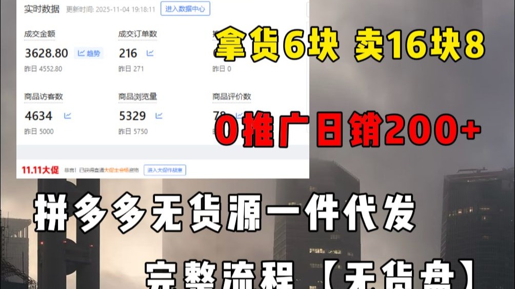 拼多多无货源一件代发完整流程!【拼多多运营|拼多多开店|拼多多实操|...