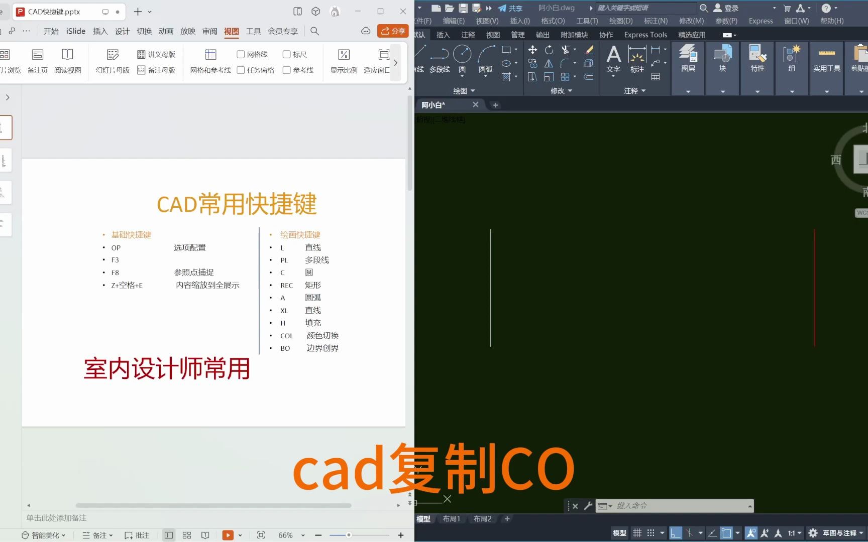 CAD复制功能CO