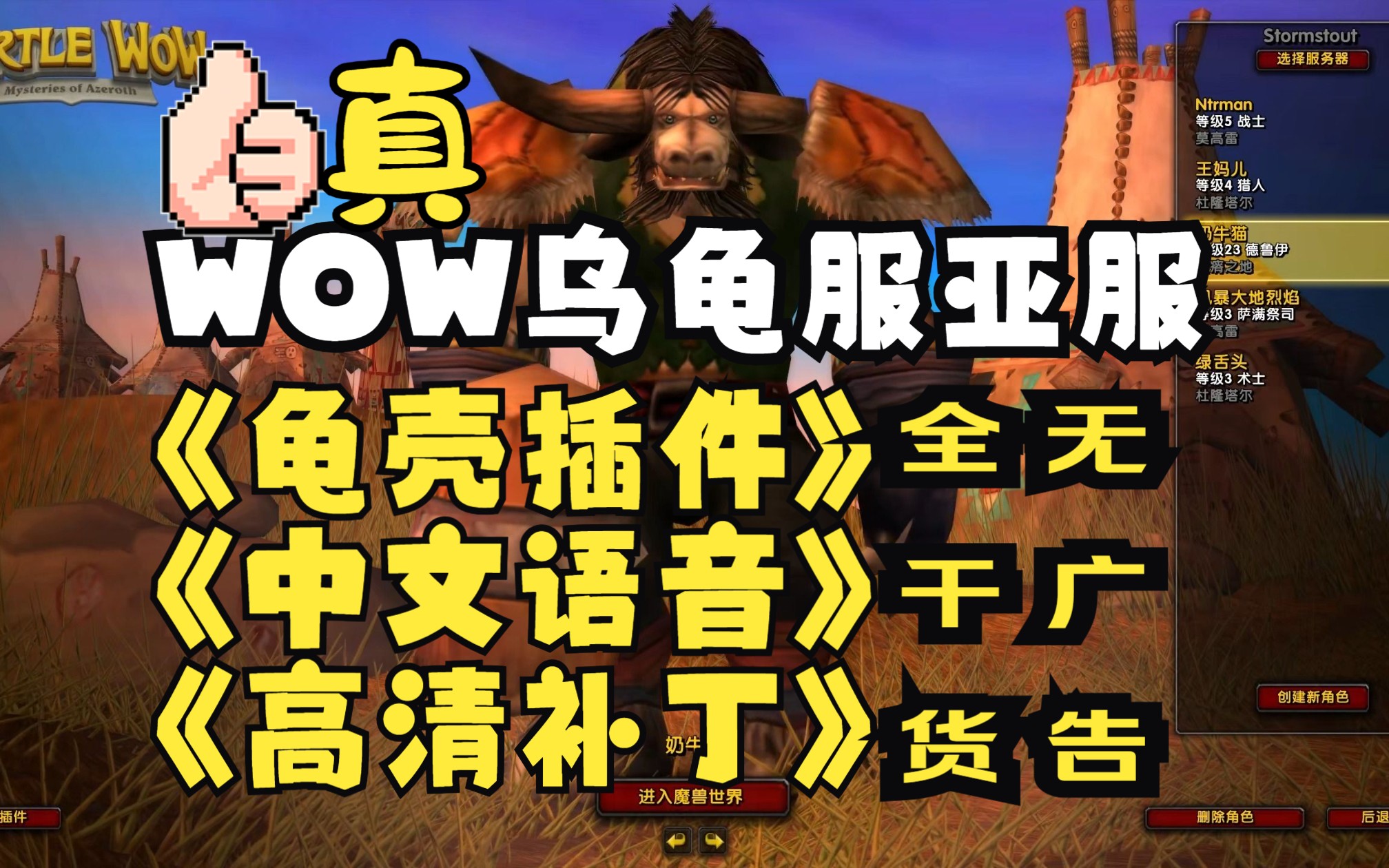 魔兽世界乌龟服亚服龟壳插件下载中文语音高清补丁指南_哔哩哔哩...