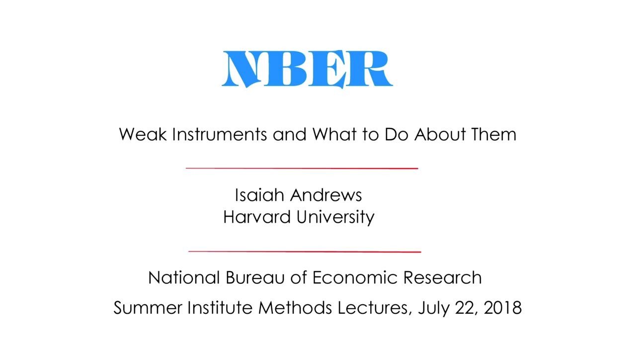 NBER Summer Institute 2018 美国国家经济研究局 暑期培训 | 计量经济...
