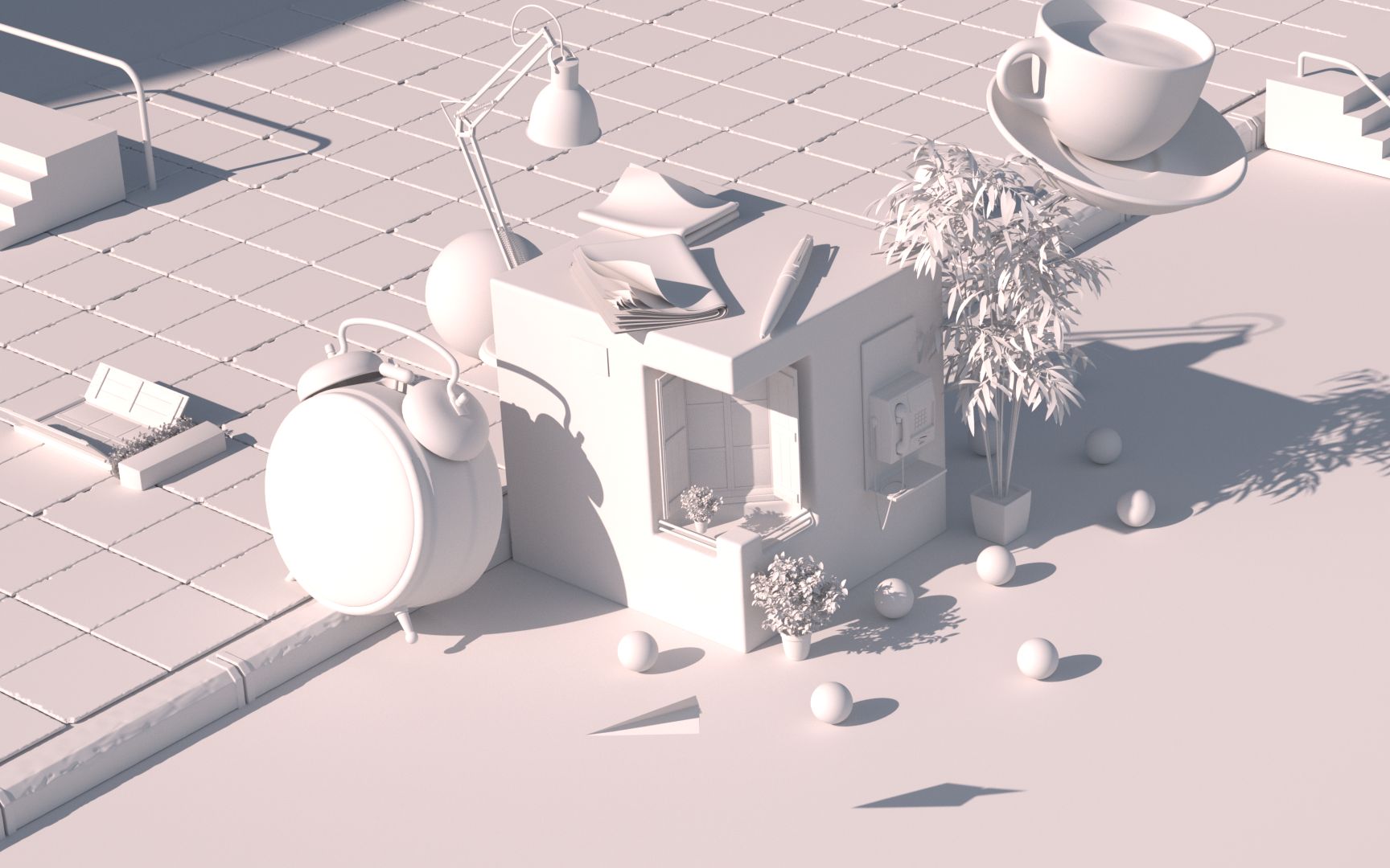 14 案例一 ④镜场景建模、变形器在建模中的运用、AI路径和C4D的...