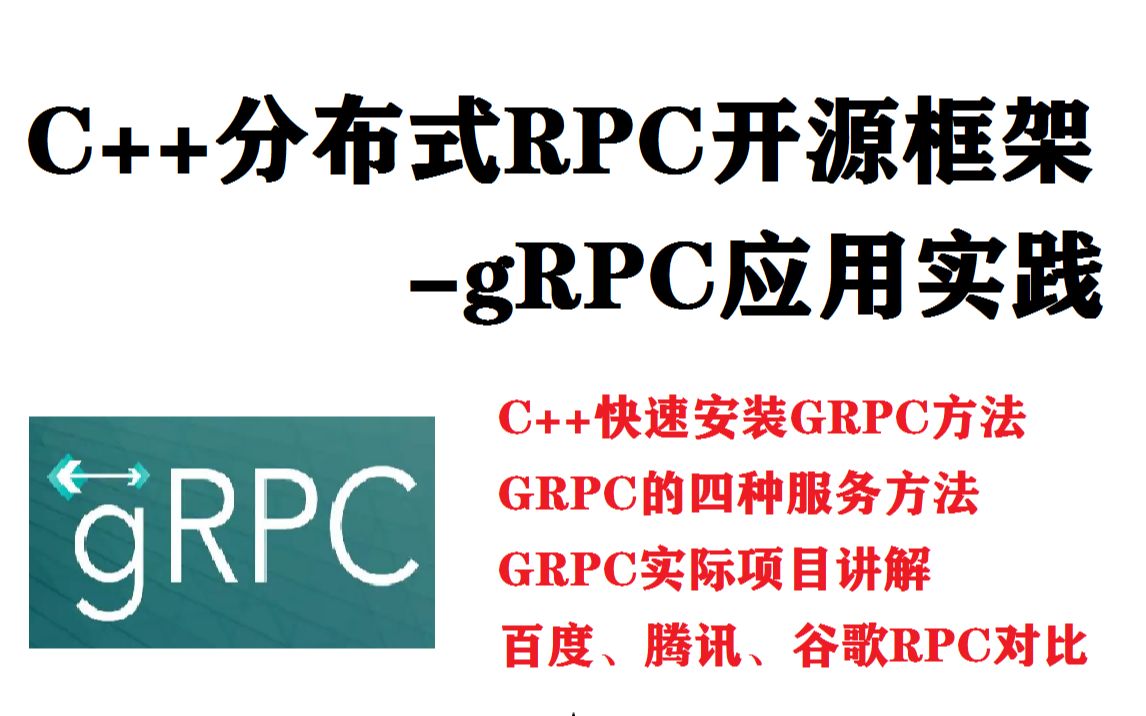 ...方法详解;GRPC实际项目讲解分析;百度、腾讯、谷歌RPC对比分析