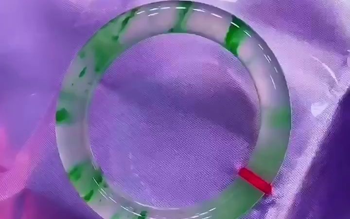 50小圈口玻璃种飘花缅甸天然翡翠a货珠宝玉石玉手镯子 手镯