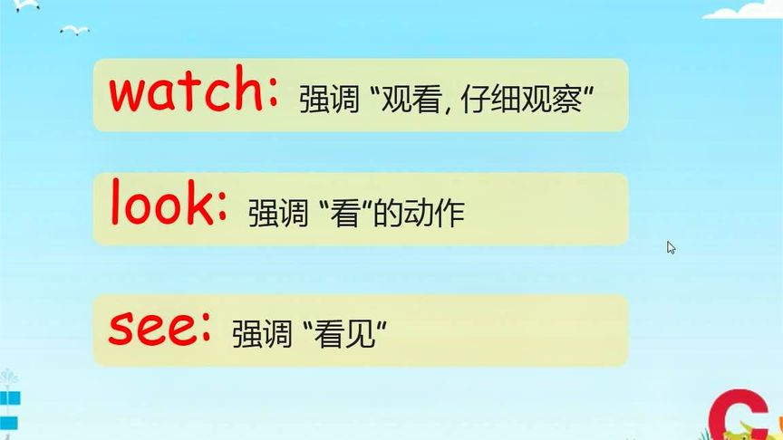 快速分清watch,look,see的区别与用法