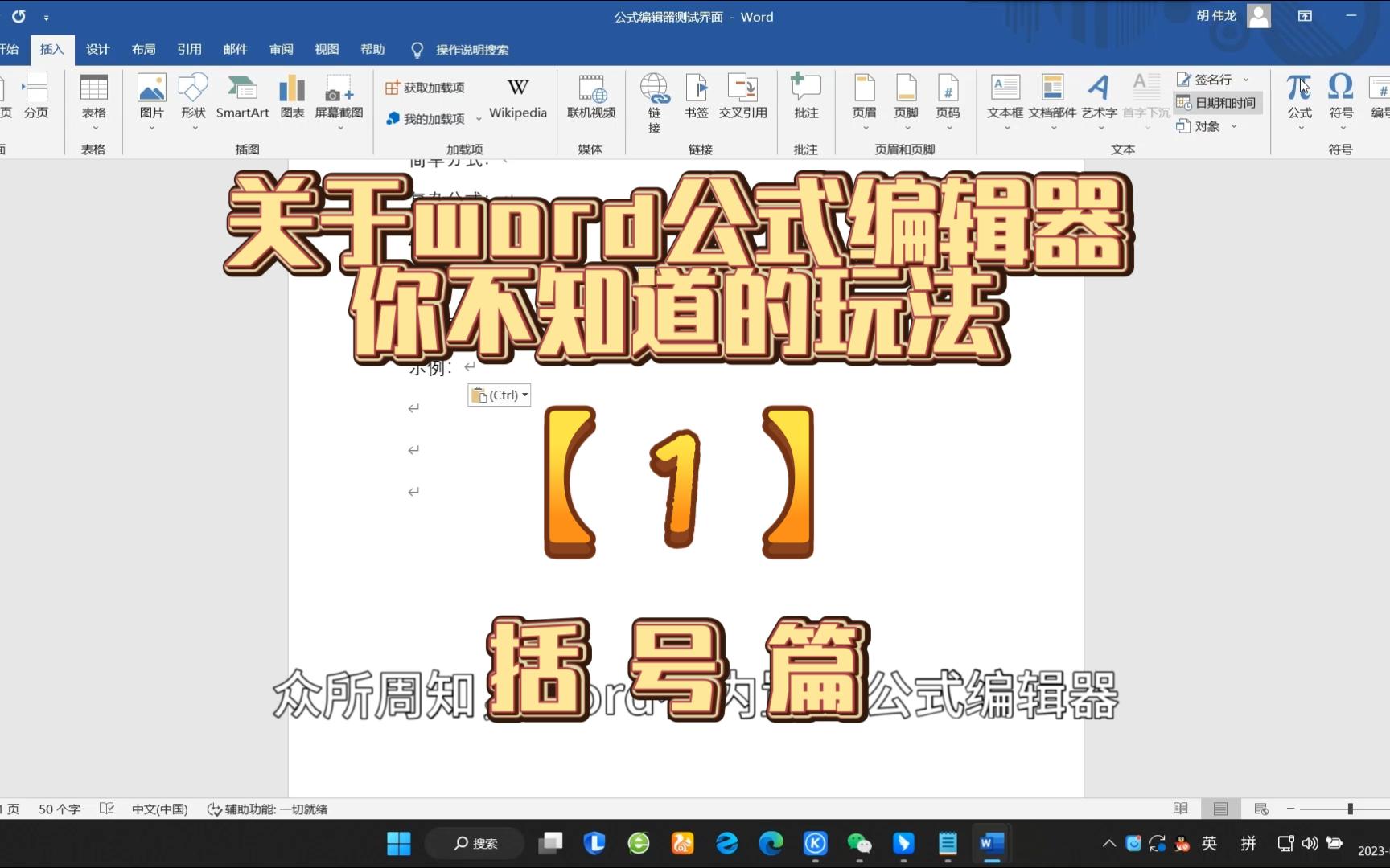 关于Word公式编辑器你不知道的玩法(1)括号篇