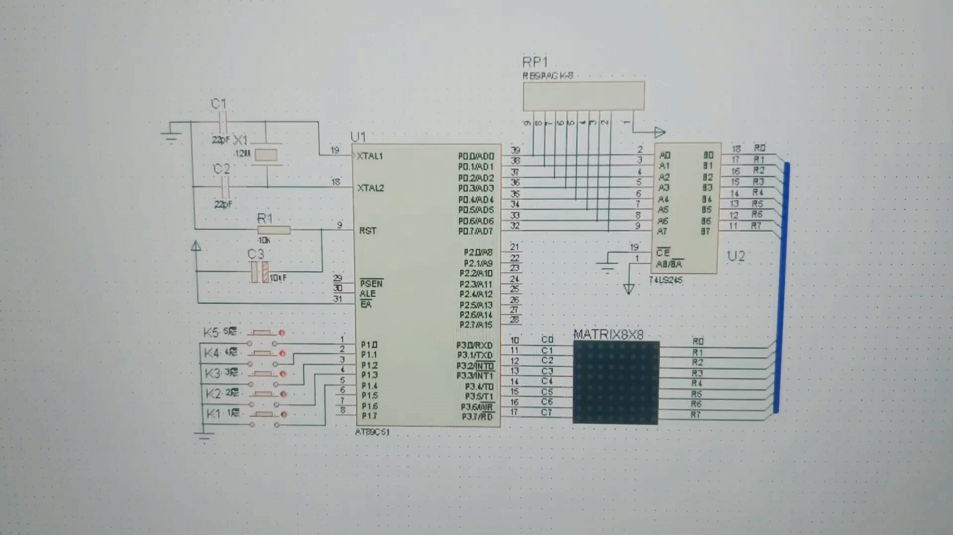 8*8点阵电梯数字滚动显示