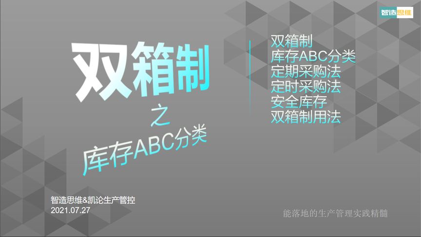 双箱制之库存ABC分类#物料的主次分类#各种类物料用什么方法管控#