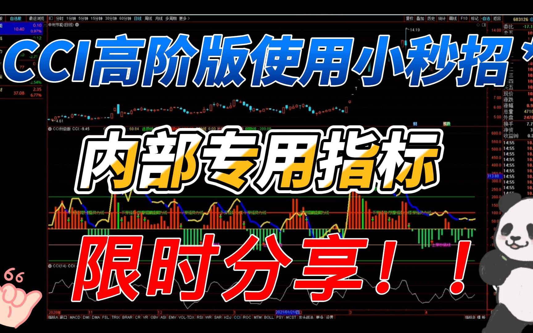 通达信CCI高阶版使用小妙招,内部专用指标,限时分享!