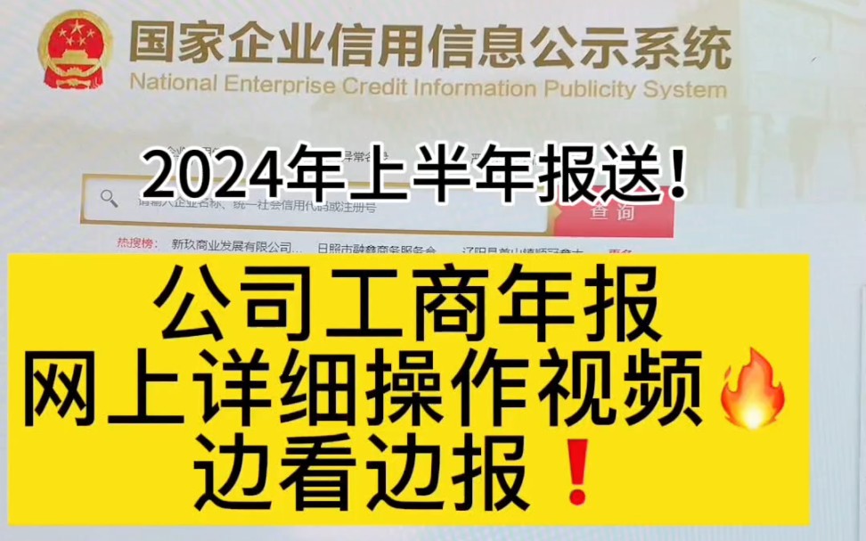 手把手教给你工商年报!2024工商年报看这个!新手也能边看边报