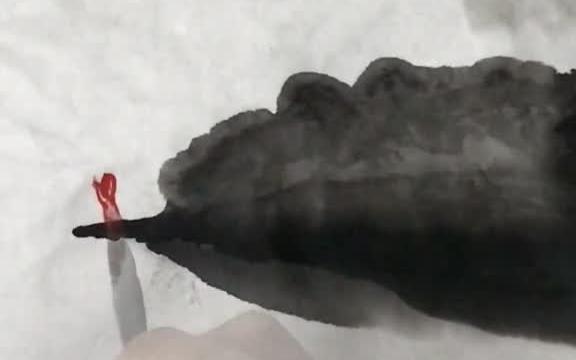 简单画禅意水墨画