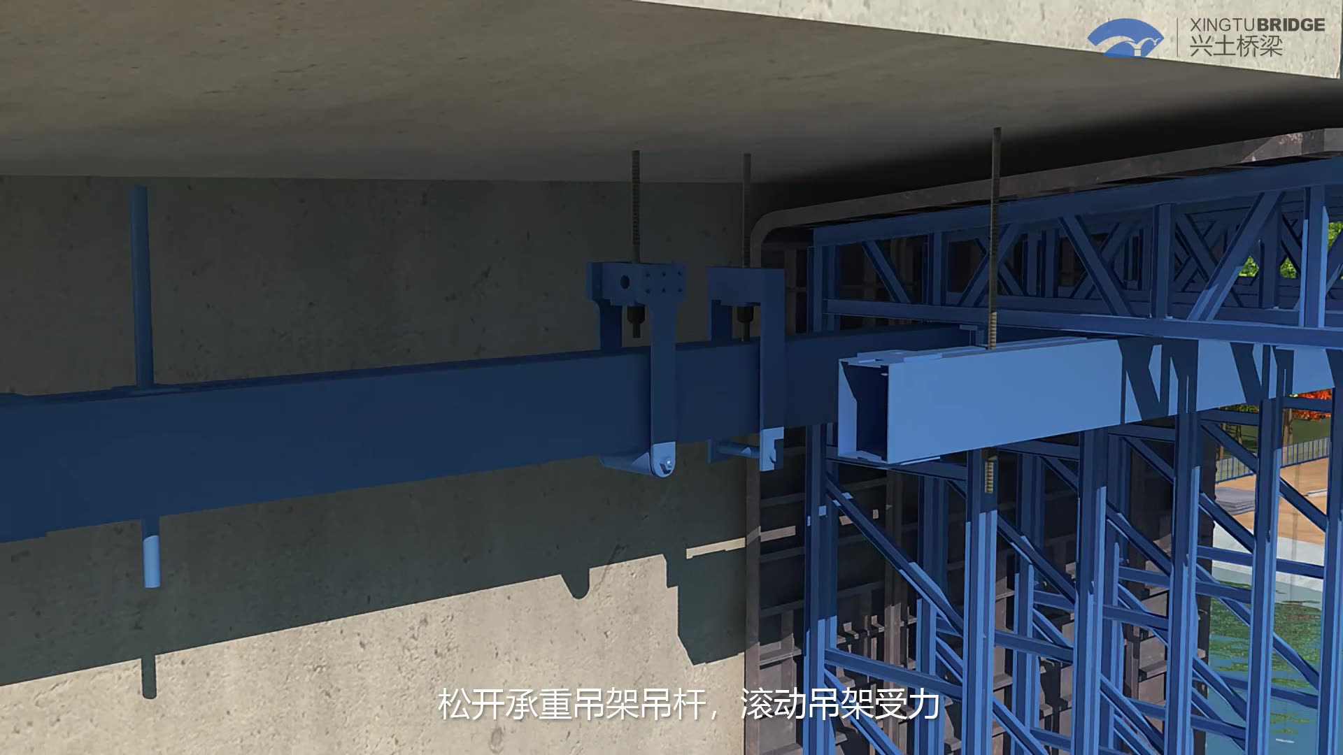 挂篮行走、后退演示动画