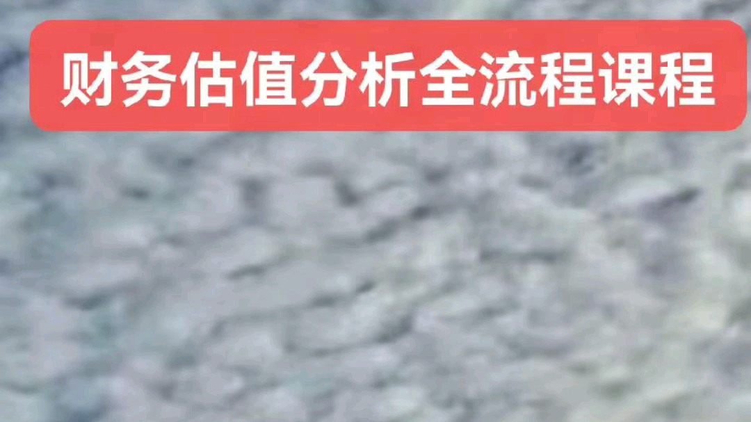 财务估值分析全流程课程提供视频+课件#学习打卡#专业知识分享#...