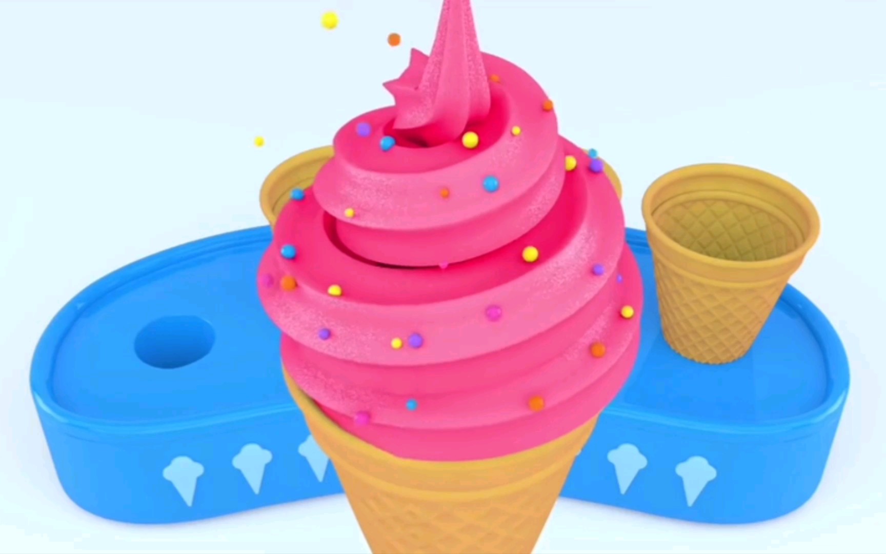 夏天美食彩色冰激凌 儿童益智卡通动画 宝宝英语启蒙 学习12种颜色