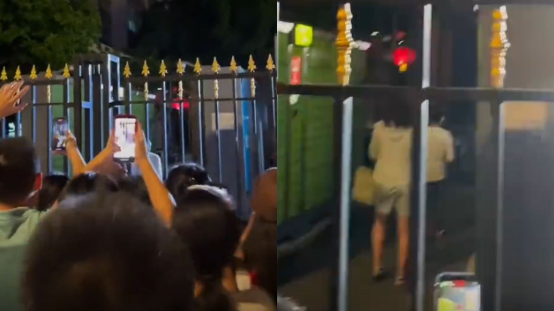 全红婵下楼取快递,被围堵大批粉丝,隔着铁门拍摄打招呼