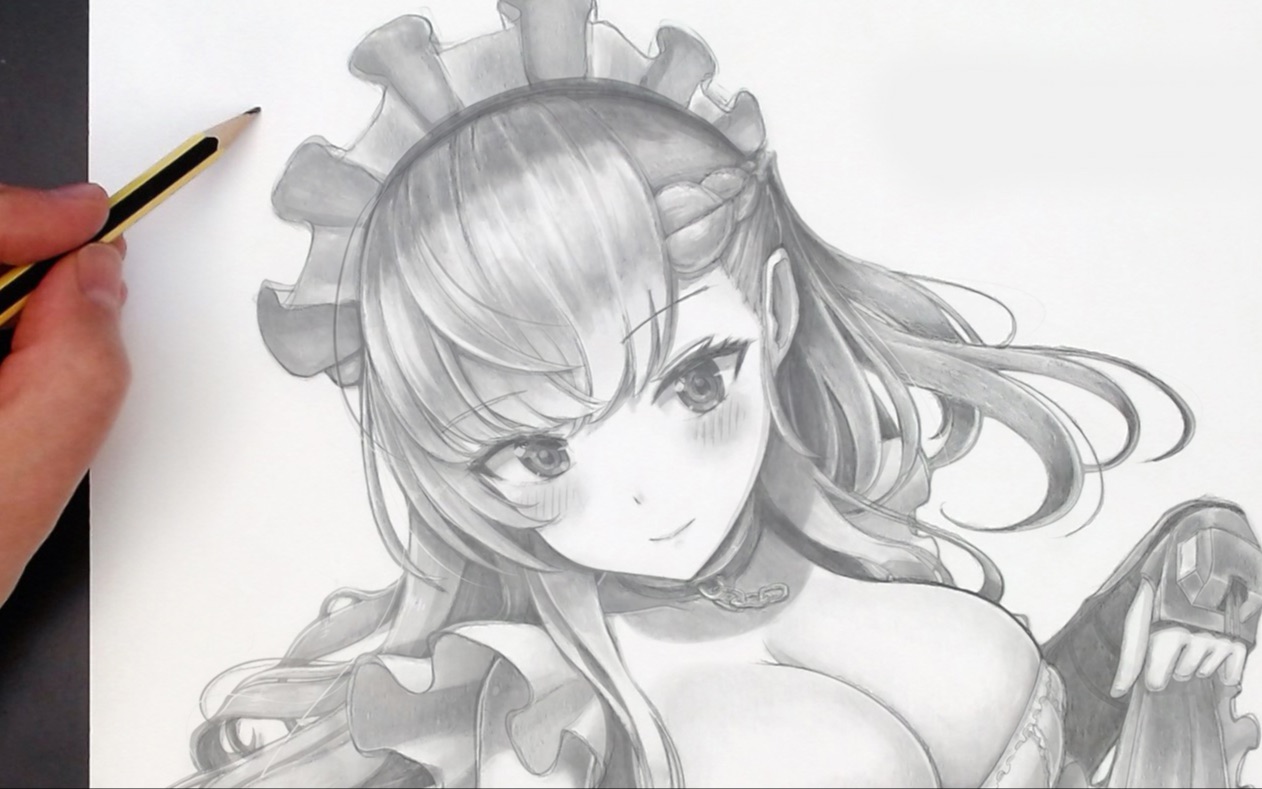 用铅笔画只女仆