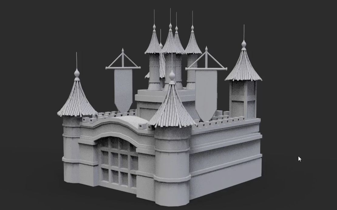 【3dmax新手建模】欧式城堡模型制作、零基础场景建模教程