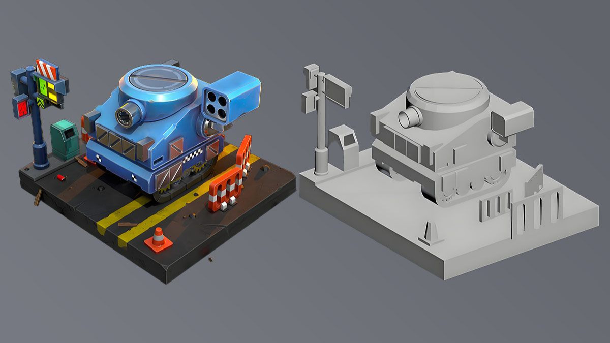 【3DMAX建模】简单卡通小坦克模型制作,新手也能学会的模建案例