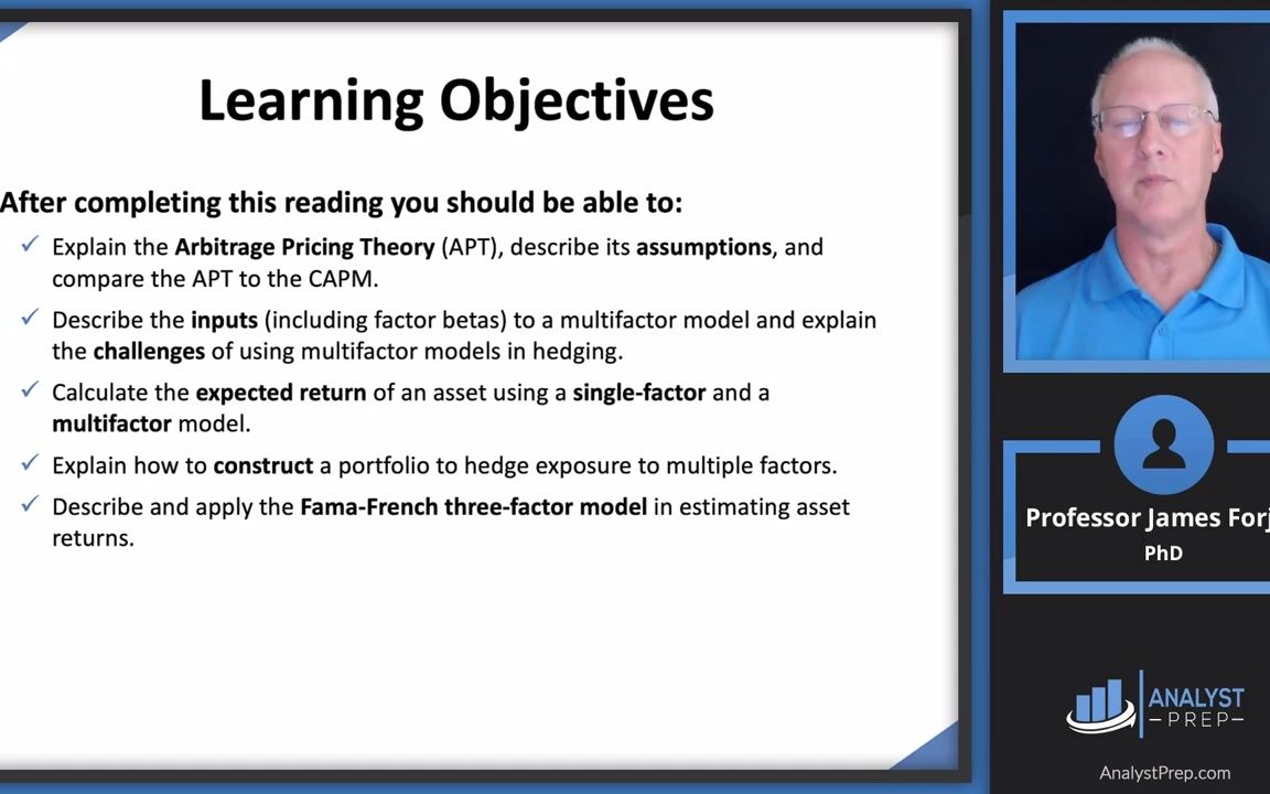 1.1.6 套利定价理论和风险与回报的多因子模型