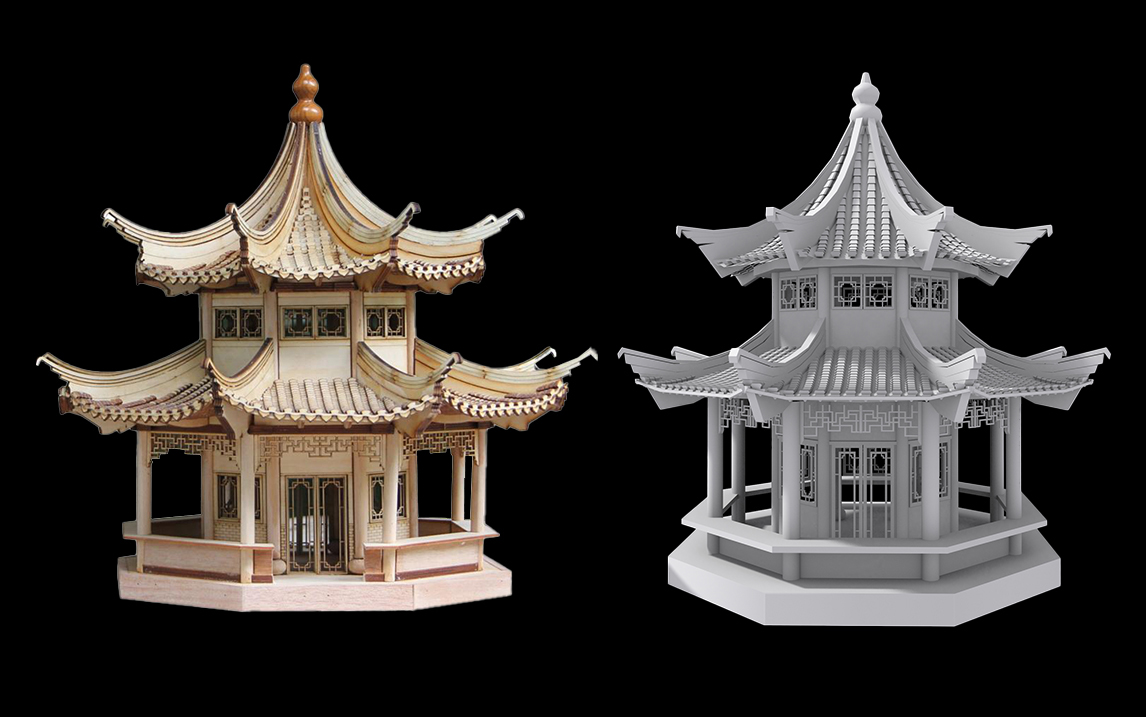 【3dmax】“古风角楼”3D建模教程,中式建筑模型制作,3dmax布线教学