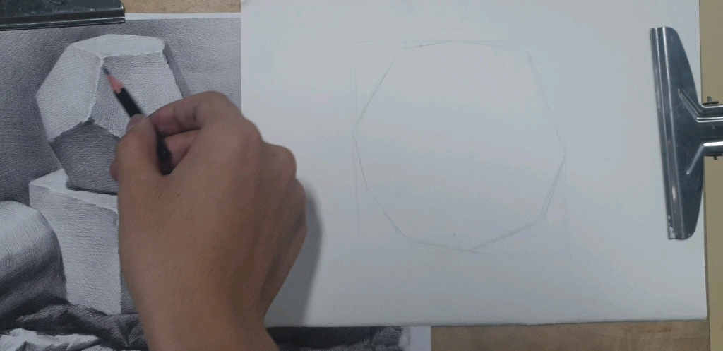 【几何体素描】五边形十二面体素描 全程原速示范讲解无剪辑版