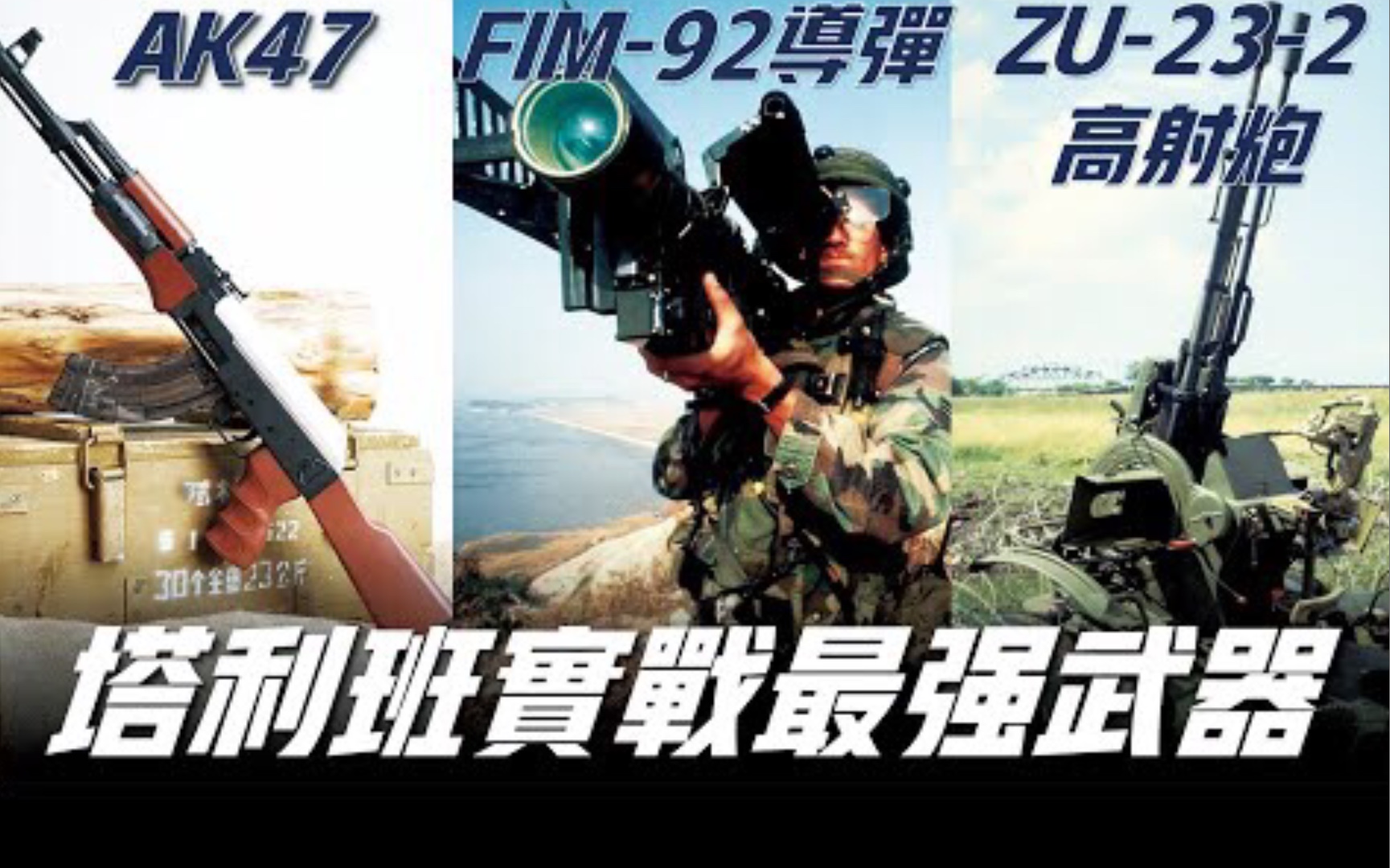 ...经典,威力不容小觑,AK-47、FIM92毒刺导弹、ZU-23-2双管高射炮等…