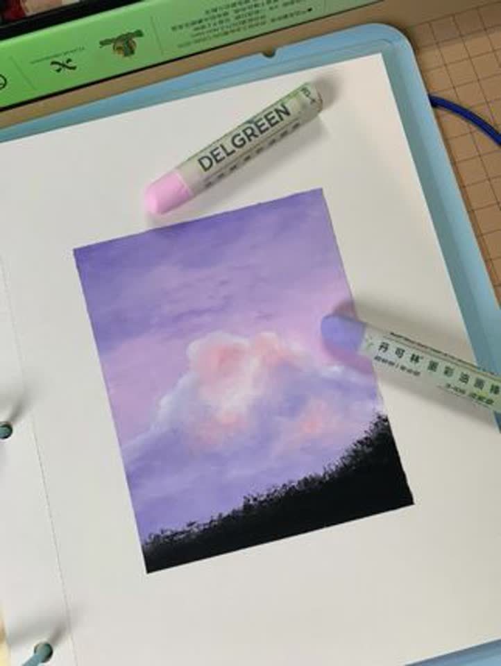 去感知生活的平凡有力,去获取心灵的满载而归 油画棒画风景教程