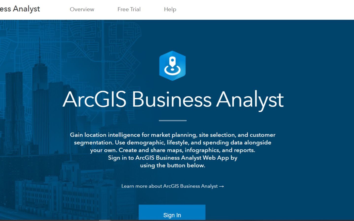 Esri Business Analyst 网页版商业分析工具