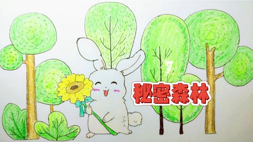 儿童彩铅简笔画~秘密森林