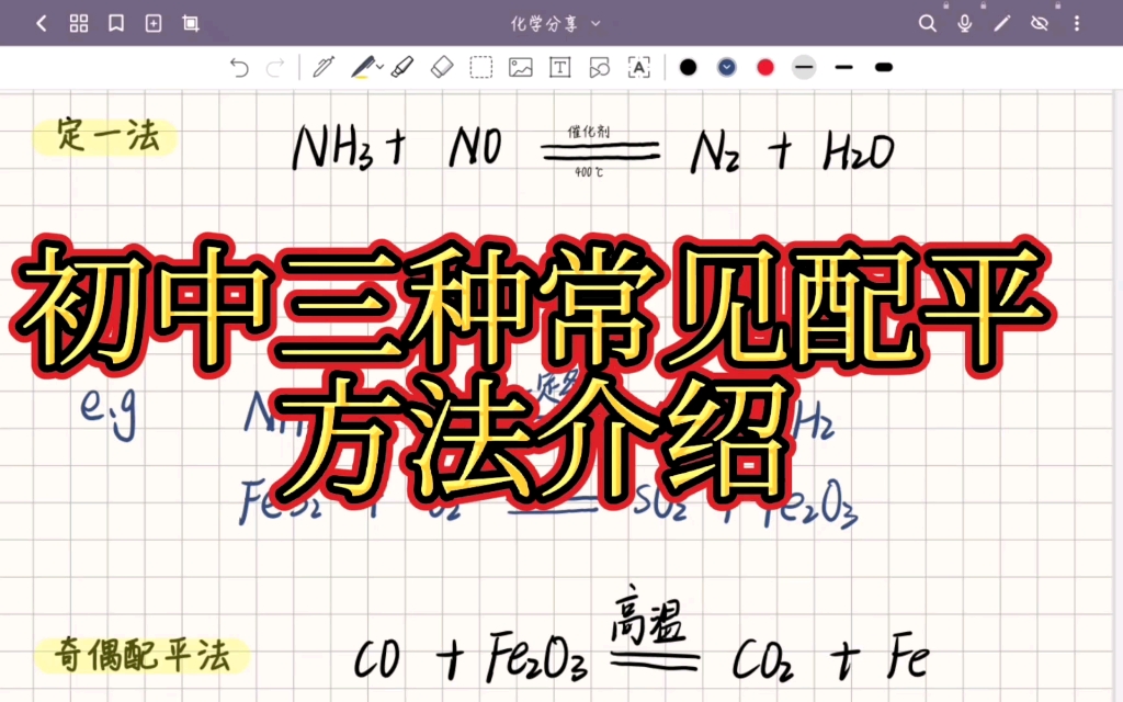 初中化学方程式配平