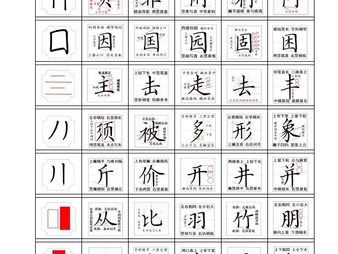 48种结构精讲教案,写好字的秘诀全在这里了!
