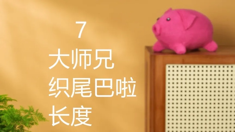 用零线织可爱玩偶猪猪,新手棒针入门零基础教程织尾巴啦