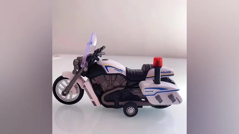 儿童玩具车小汽车男孩回力惯性摩托车警车模型110仿真警察车