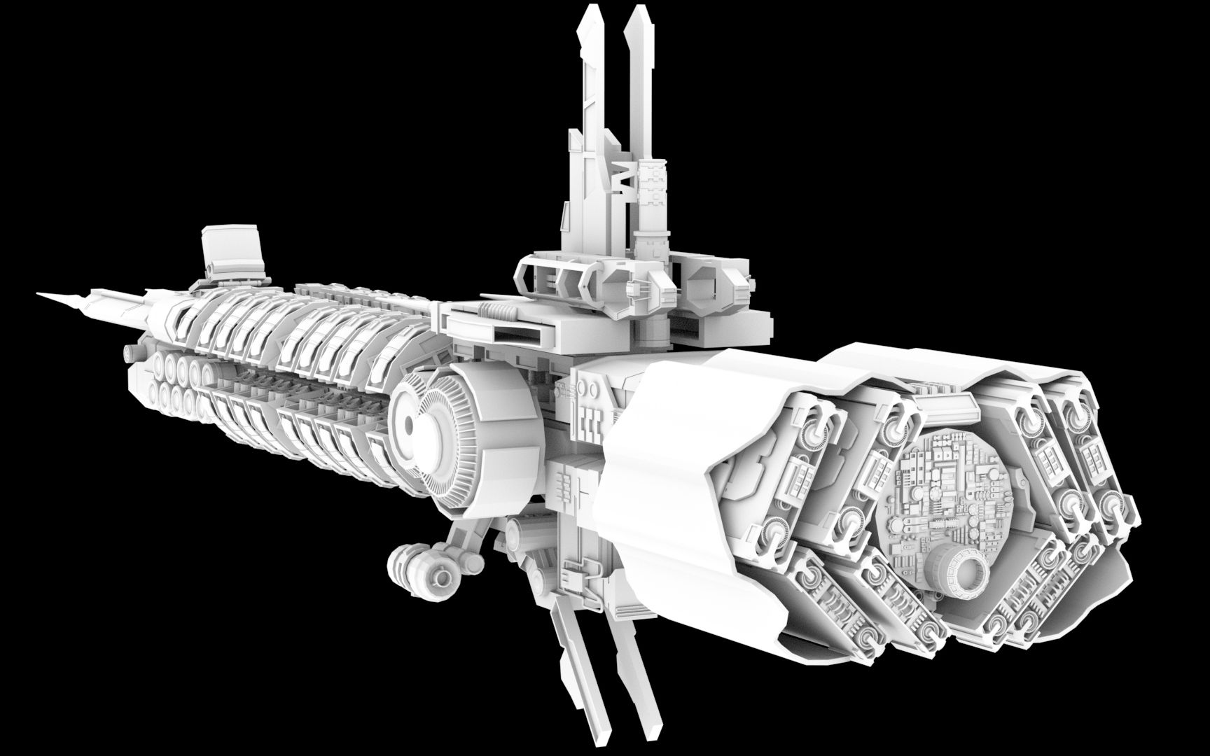 ...你从0开始做一个航空母舰模型,萌新必看!次世代流程太空飞船3D建模