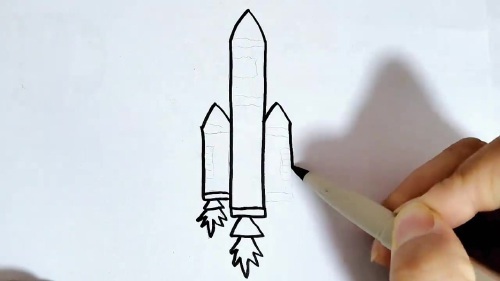 3551. 火箭简笔画,创意简笔画,儿童画,少儿创意美术