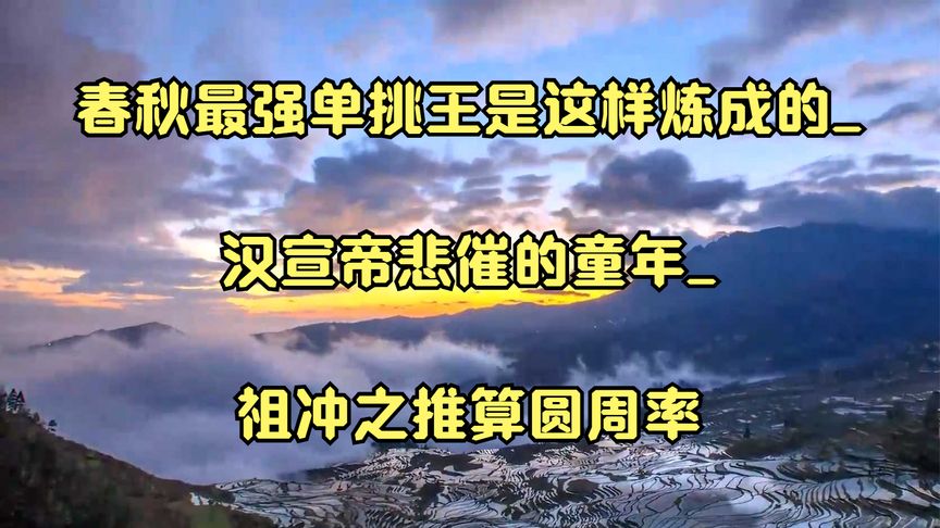 春秋最强单挑王是这样炼成的_汉宣帝悲催的童年_祖冲之推算圆周率