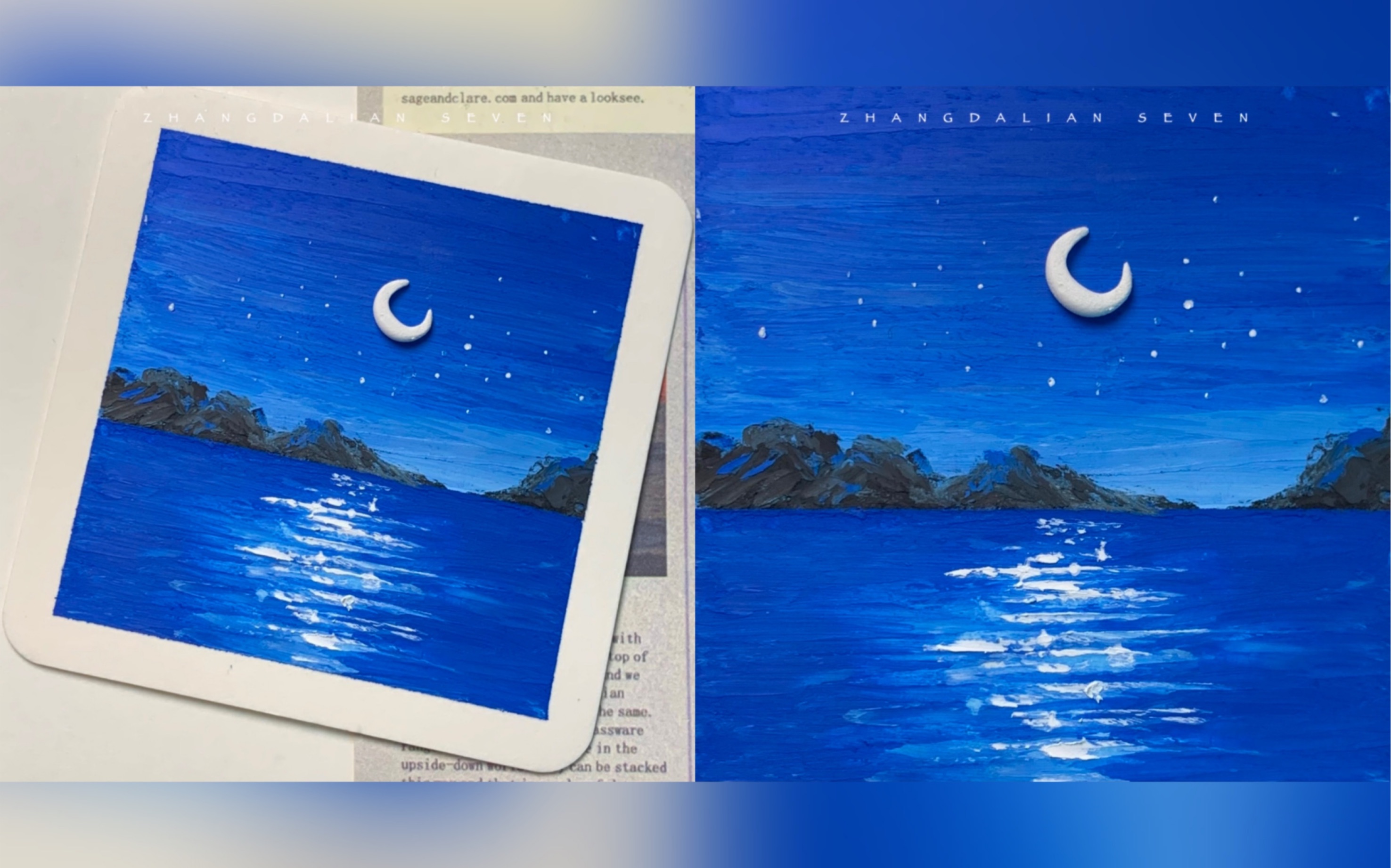 油画棒|山河浪漫 星月寄望·三种颜色就能画的超简单的风景画新手入门