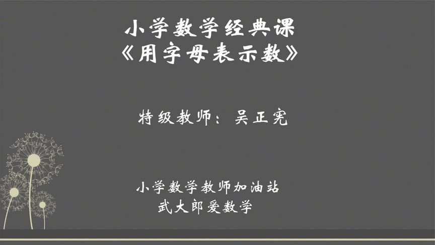 A8.《用字母表示数》特级教师 吴正宪