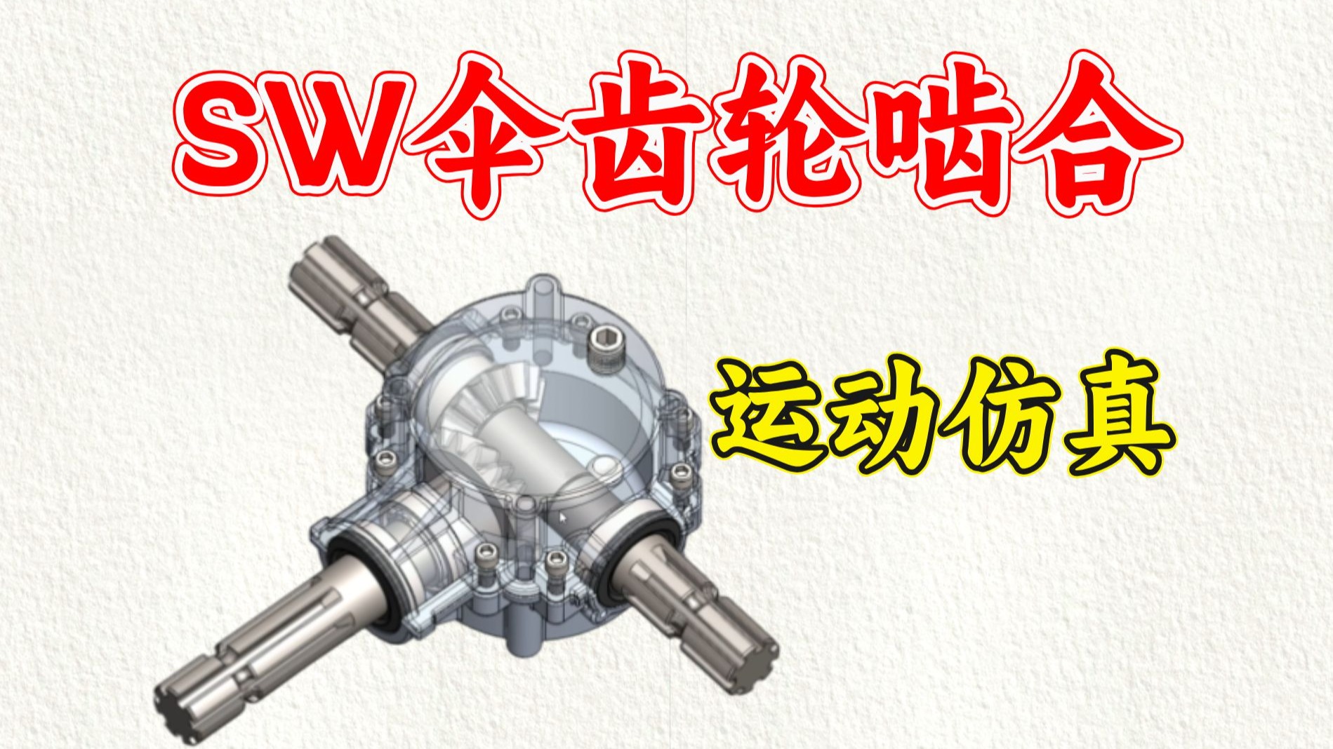 1分钟学会SW伞齿轮啮合!配合约束+运动仿真演示